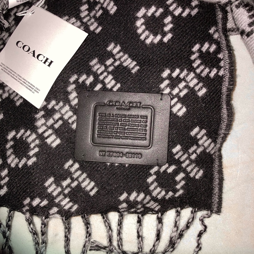 Coach Merino Wool Signature Scarf Rectangle Double Si… - Gem